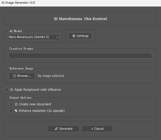 Nano Banana Photoshop Script